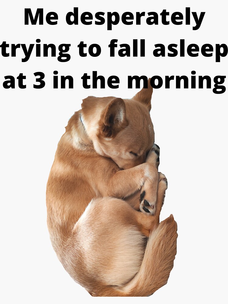 "Dog Meme falling asleep" Sticker for Sale by Domsys | Redbubble