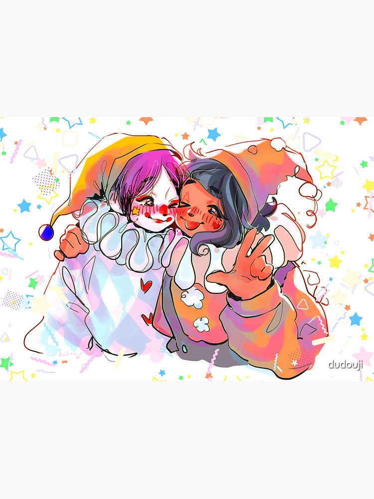"Clown friends" Sticker for Sale by dudouji | Redbubble