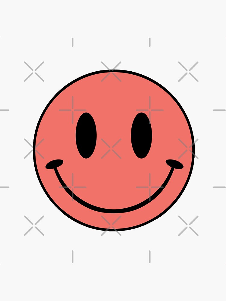 "red smiley face" Sticker for Sale by Charislit | Redbubble