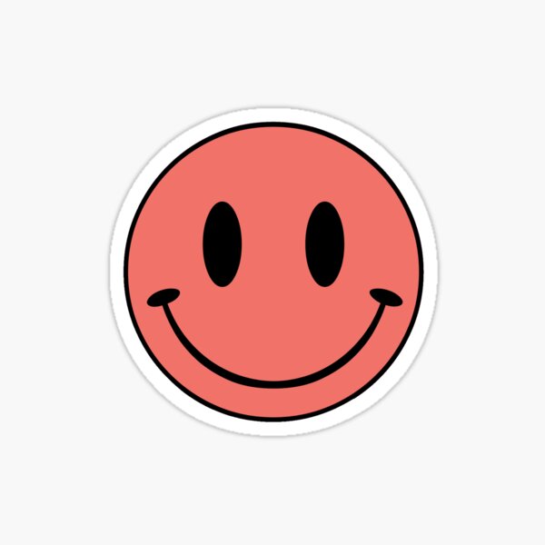 "red smiley face" Sticker for Sale by Charislit | Redbubble