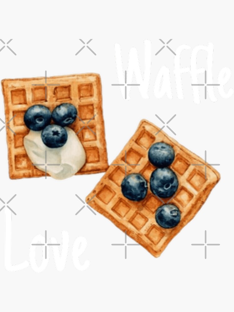 "Waffle Day Waffle Love" Sticker for Sale by DianaMCreates | Redbubble