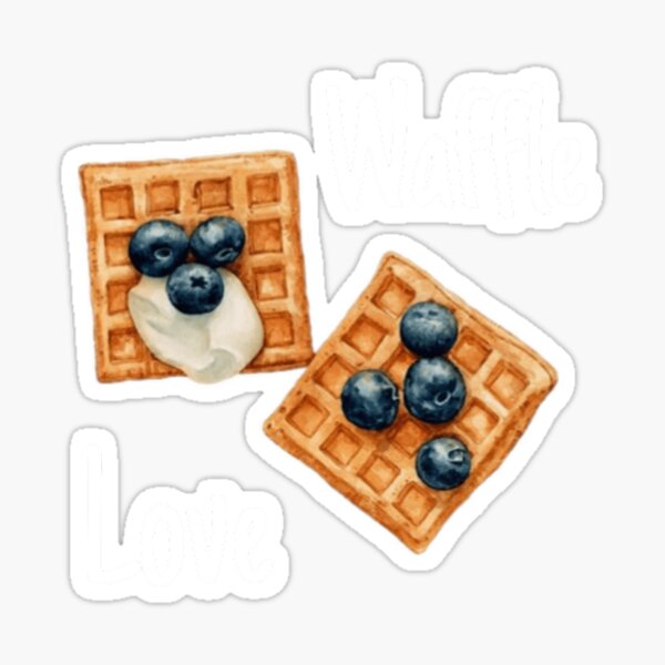 "Waffle Day Waffle Love" Sticker for Sale by DianaMCreates | Redbubble