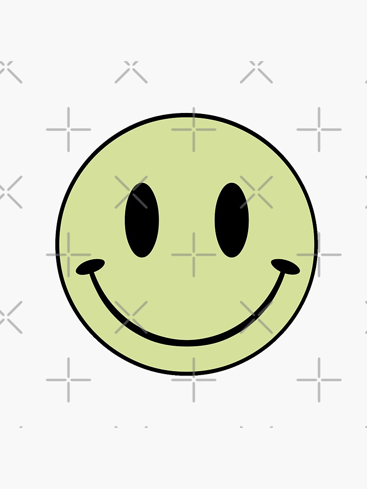"green smiley face" Sticker for Sale by Charislit | Redbubble