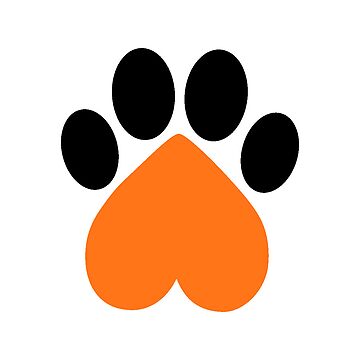 "Orange and Black Halloween Paw Print" Sticker for Sale by 8PawsStudio ...