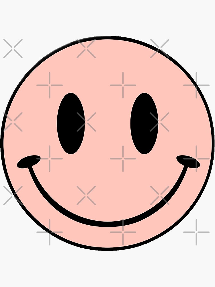 "pink smiley face" Sticker for Sale by Charislit | Redbubble