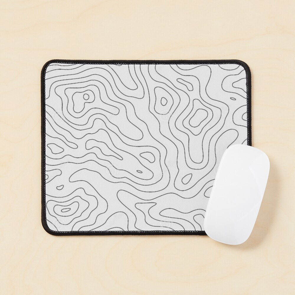 "smooth topographic pattern - black and white - line art" Sticker for ...