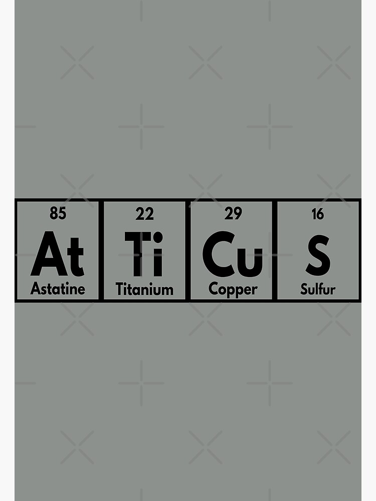 "Atticus| Periodic Table Name" Art Print for Sale by PeriodicBliss ...