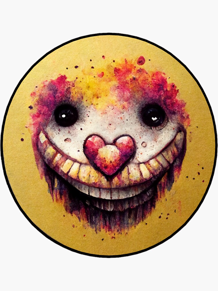 "Creepy Clown Smiley Face version 4" Sticker for Sale by SmileyDan ...