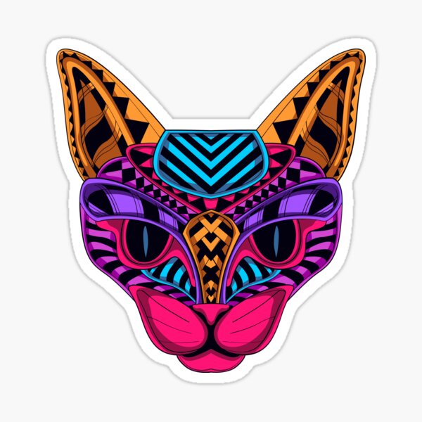 "Egyptian Style Colourful Cat Design.." Sticker for Sale by TheLuxeCrew ...