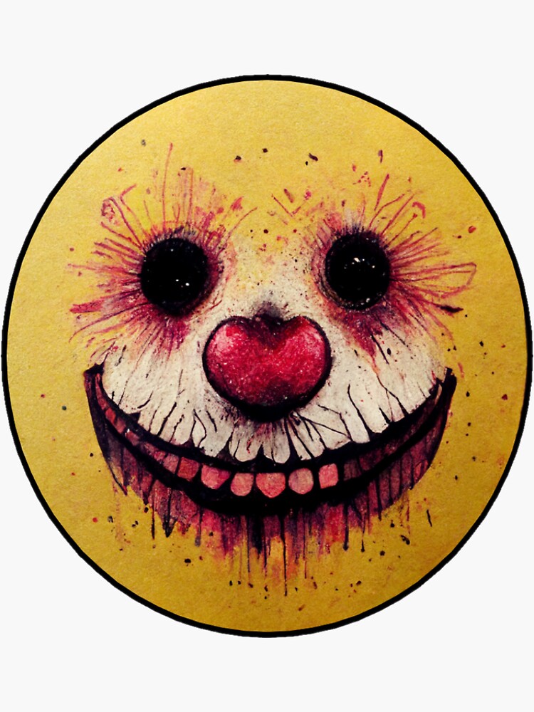 "Creepy Clown Smiley Face version 5" Sticker for Sale by SmileyDan ...
