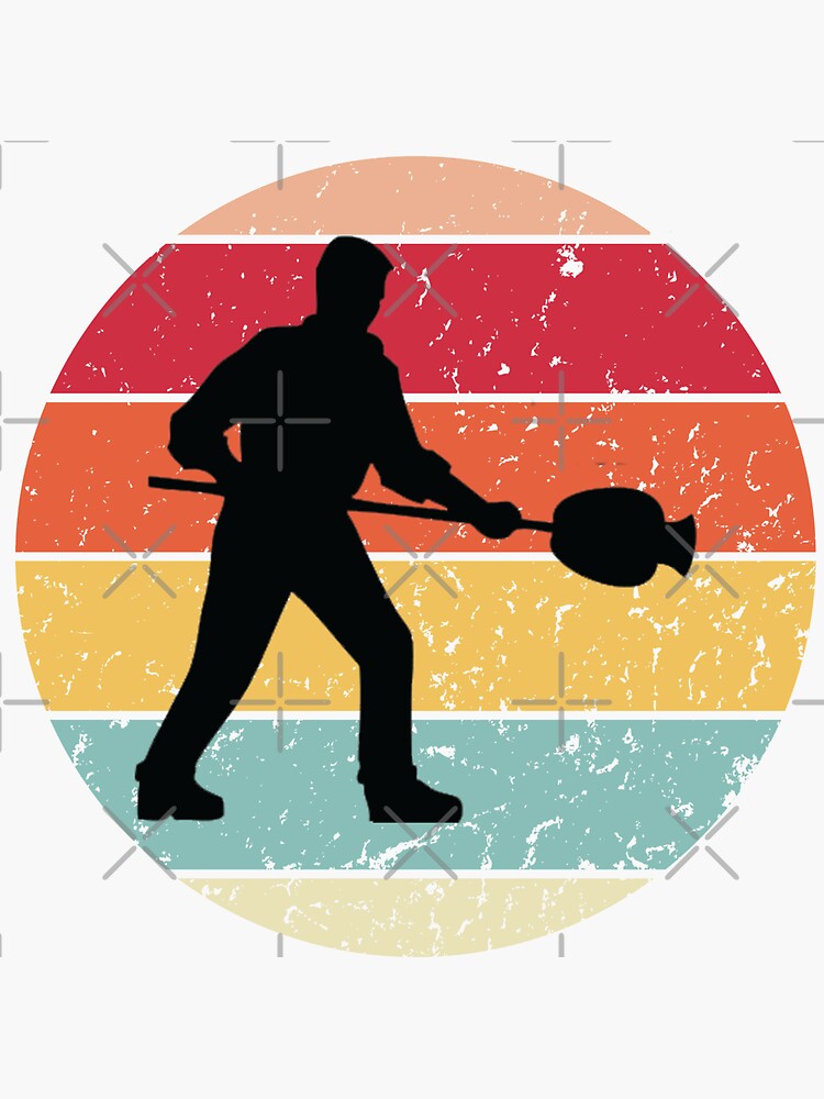 "Vintage Retro Glassblower, Funny Glassblowing, Glass Blower, " Sticker ...