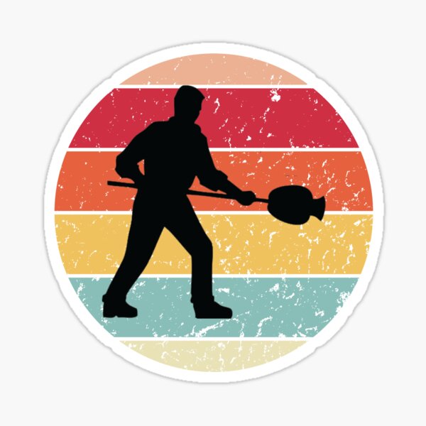 "Vintage Retro Glassblower, Funny Glassblowing, Glass Blower, " Sticker ...