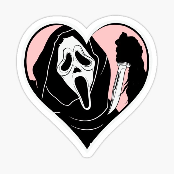 "Mr.GhostFace Pink Heart" Sticker for Sale by CassLynn2 | Redbubble