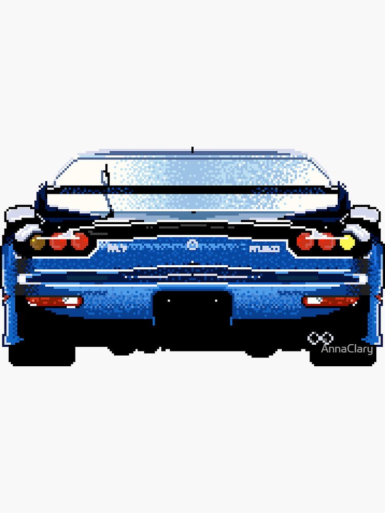 "Mazda RX7 Pixel Art" Sticker for Sale by AnnaClary | Redbubble