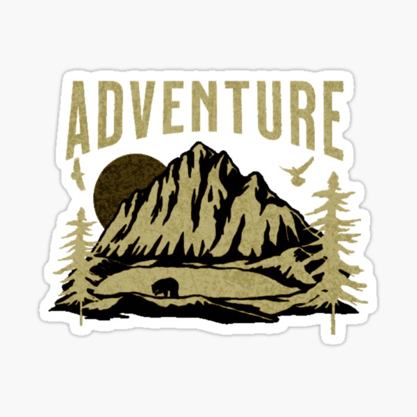 "mountain adventure" Sticker by adlkh | Redbubble