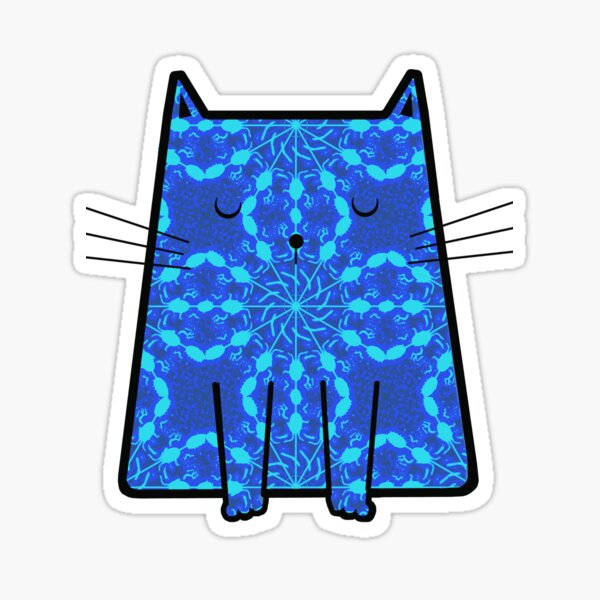 "BLUE MANDALA ART CAT" Sticker for Sale by 4YourThoughts | Redbubble