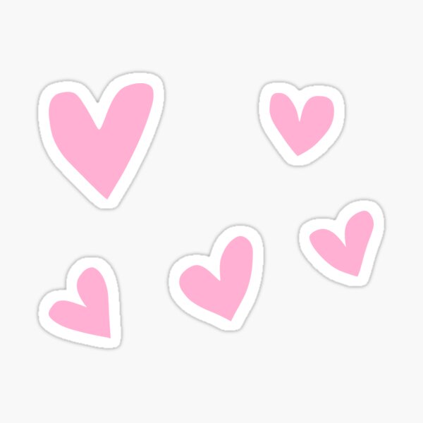"cute pink hearts" Sticker for Sale by anklesart | Redbubble