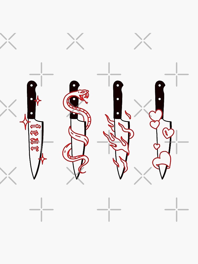 "Knife Tattoo design sticker art print" Sticker for Sale by ...