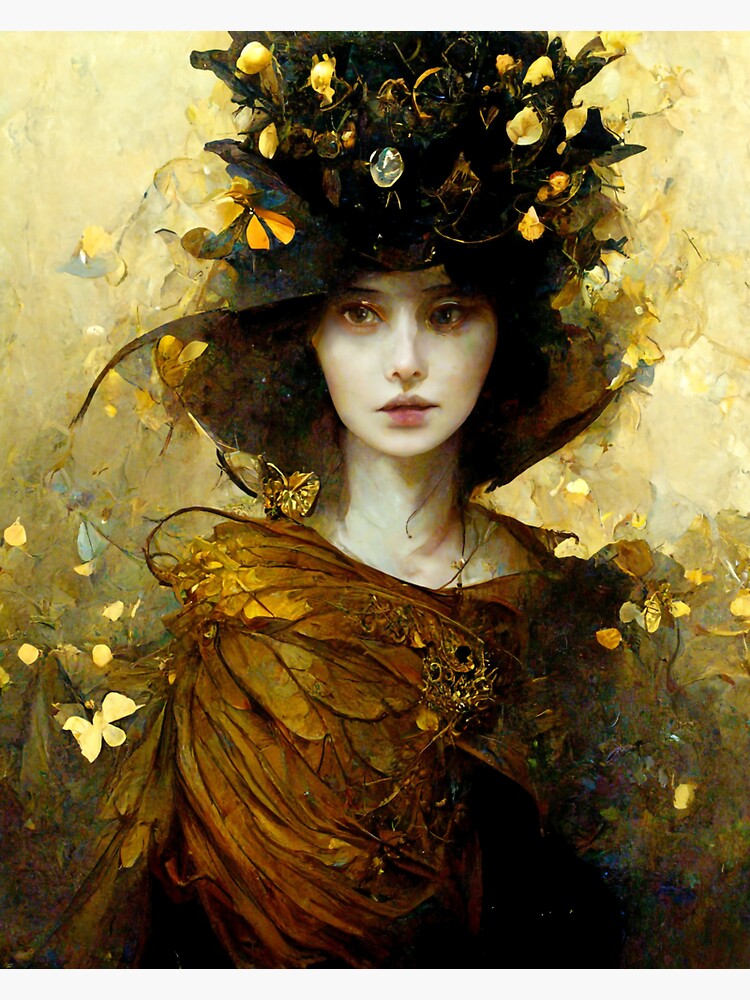 "Golden Witch Portrait 3" Sticker for Sale by MentalSynthetic | Redbubble