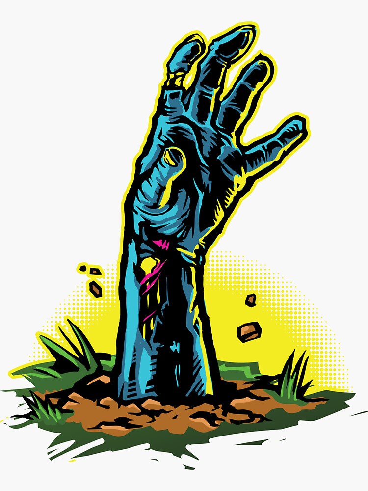 "Zombie Hand" Sticker for Sale by chaoticrobot | Redbubble