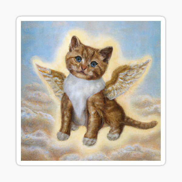 "kitten cherub" Sticker for Sale by cottagecutie | Redbubble