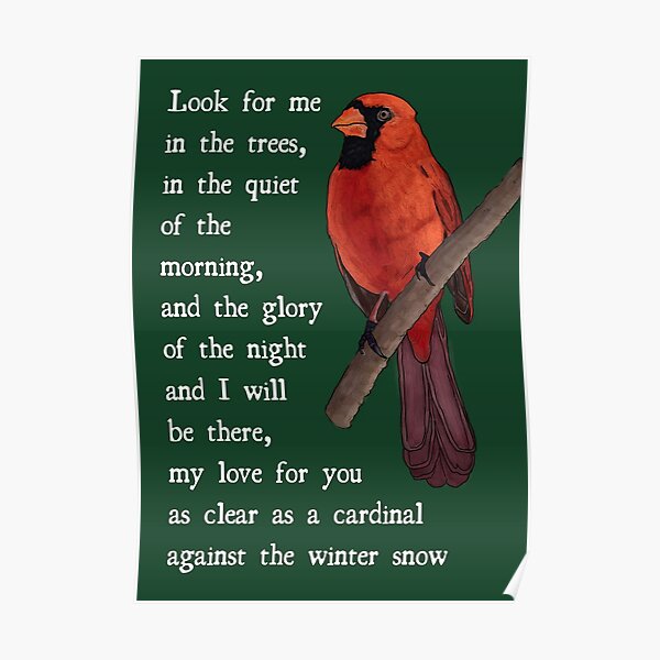 "Loved One Cardinal Condolence Message and Illustration" Poster for ...