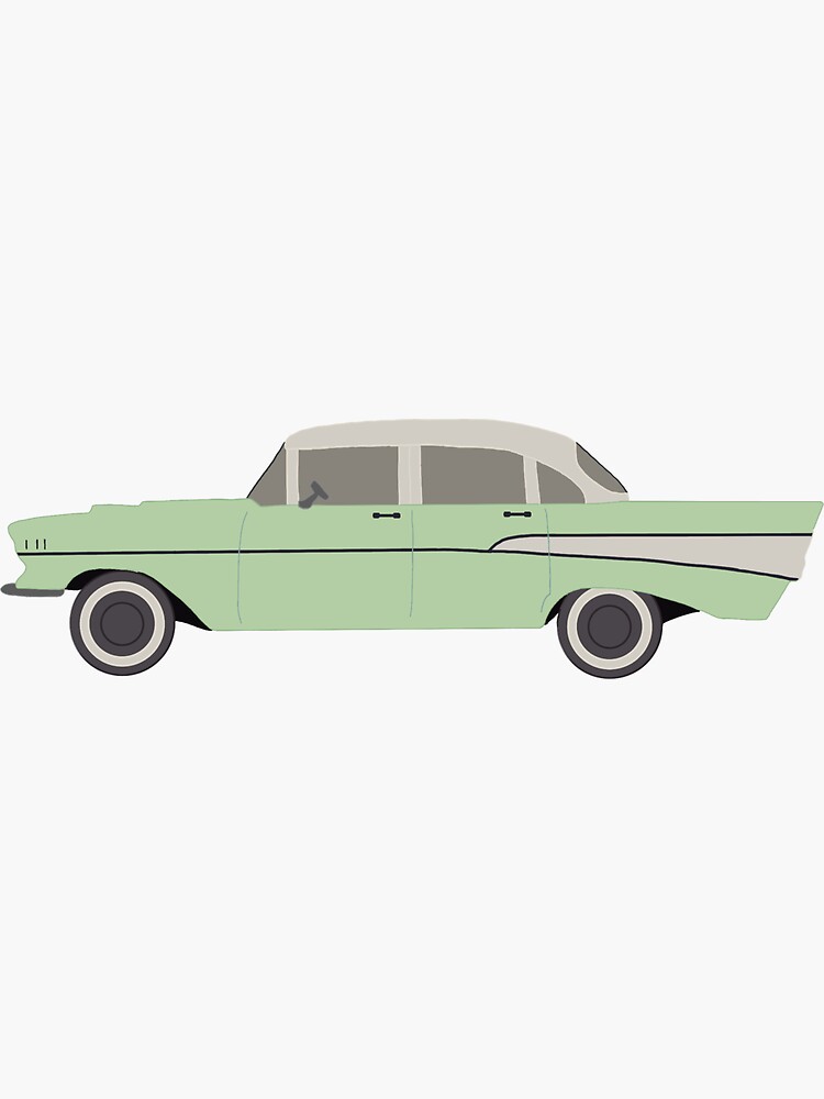 "Sage Green Retro Car" Sticker for Sale by AEWdesigns | Redbubble