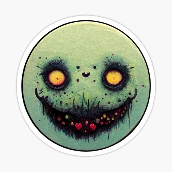"Creepy Zombie Smiley Face version 3" Sticker for Sale by SmileyDan ...