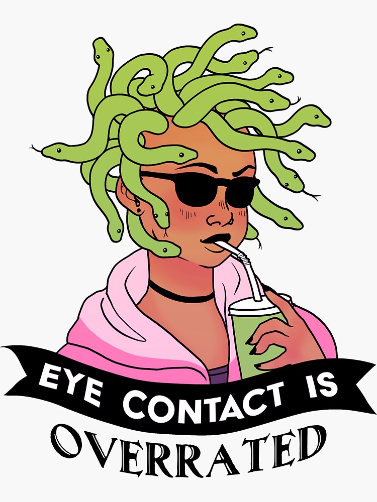 "Eye contact is overrated" Sticker for Sale by lace-designs | Redbubble