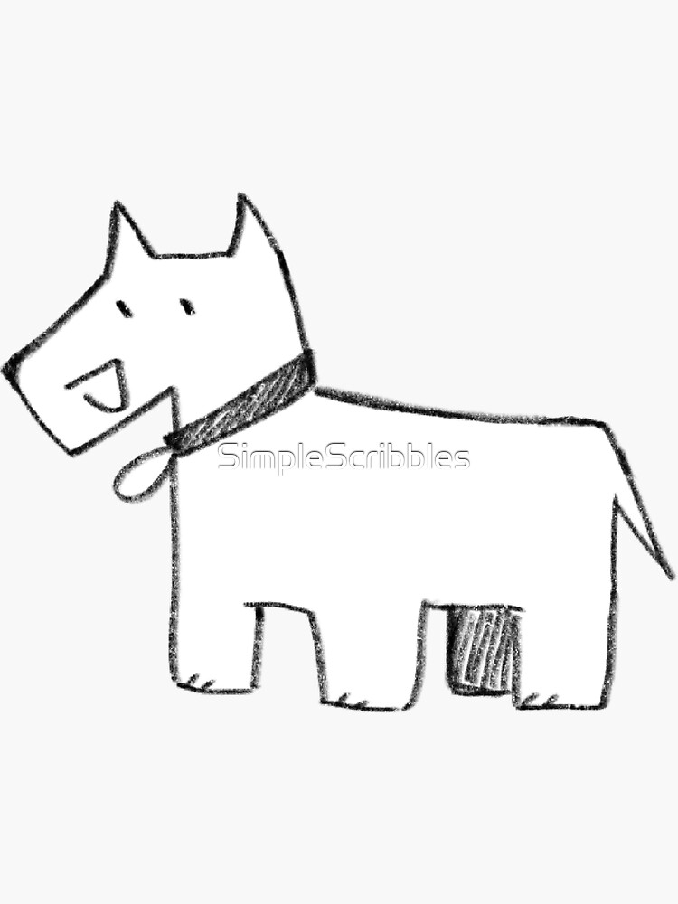 "Scuffed Dog" Sticker for Sale by SimpleScribbles | Redbubble