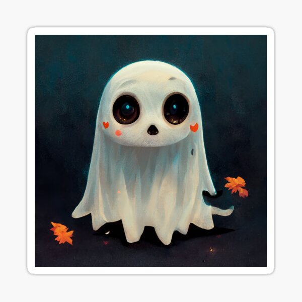 "SpookyCute Ghostie Cutesy Halloween Ghost" Sticker for Sale by ...