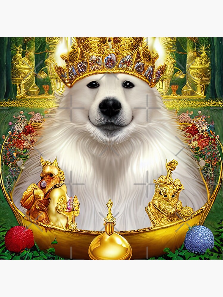 "Dog Deity Cuddly Cute Fluffy Fantasy " Sticker for Sale by Vyviel ...