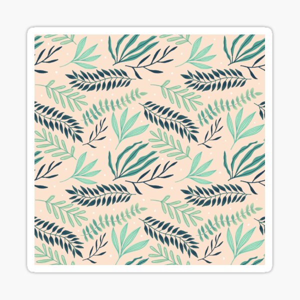 "Colorful Leaves & Algae" Sticker for Sale by fernandagc | Redbubble