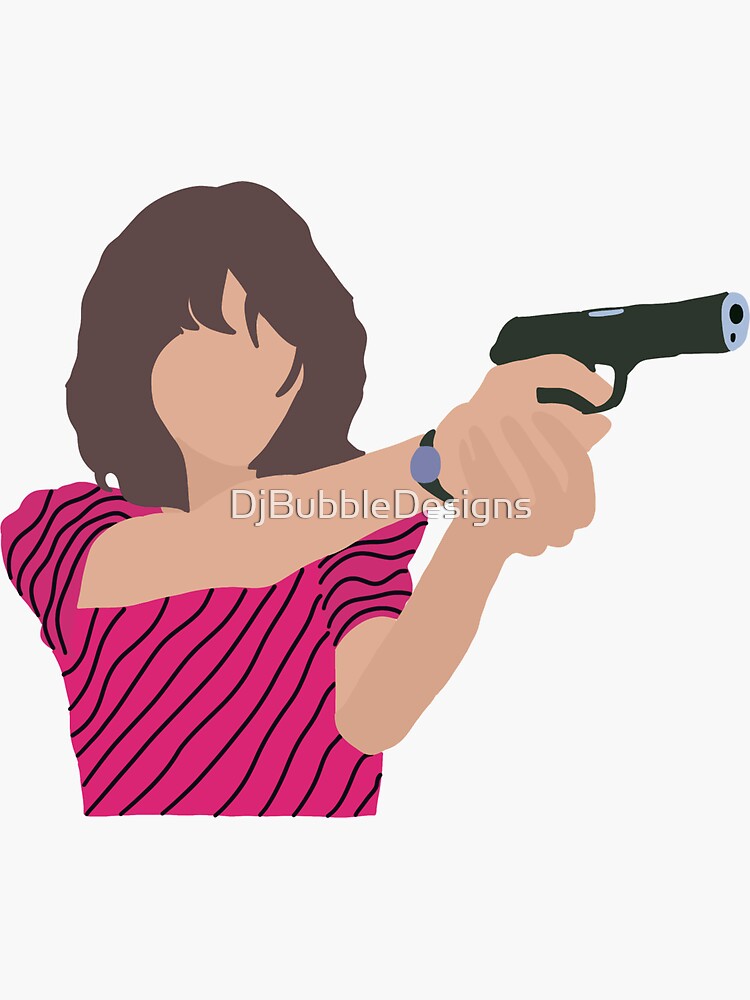 "Nancy Wheeler with a Gun" Sticker for Sale by DjBubbleDesigns | Redbubble