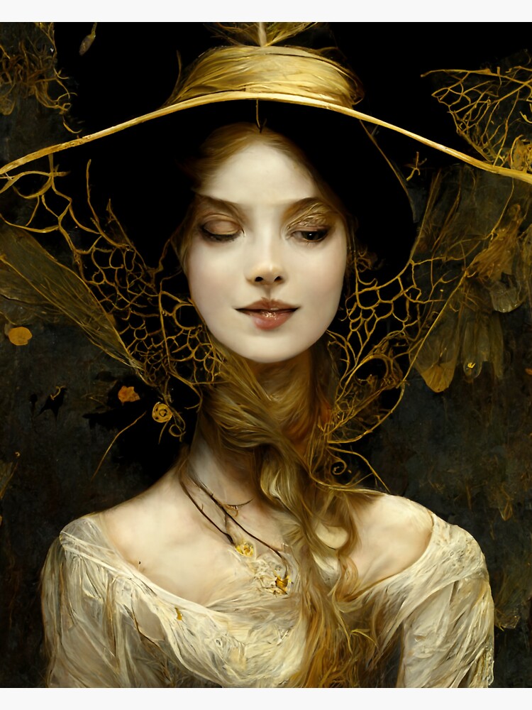 "Golden Witch Portrait 7" Sticker for Sale by MentalSynthetic | Redbubble