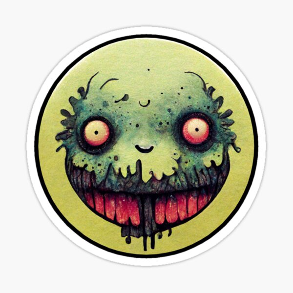 "Creepy Zombie Smiley Face version 12" Sticker for Sale by SmileyDan ...