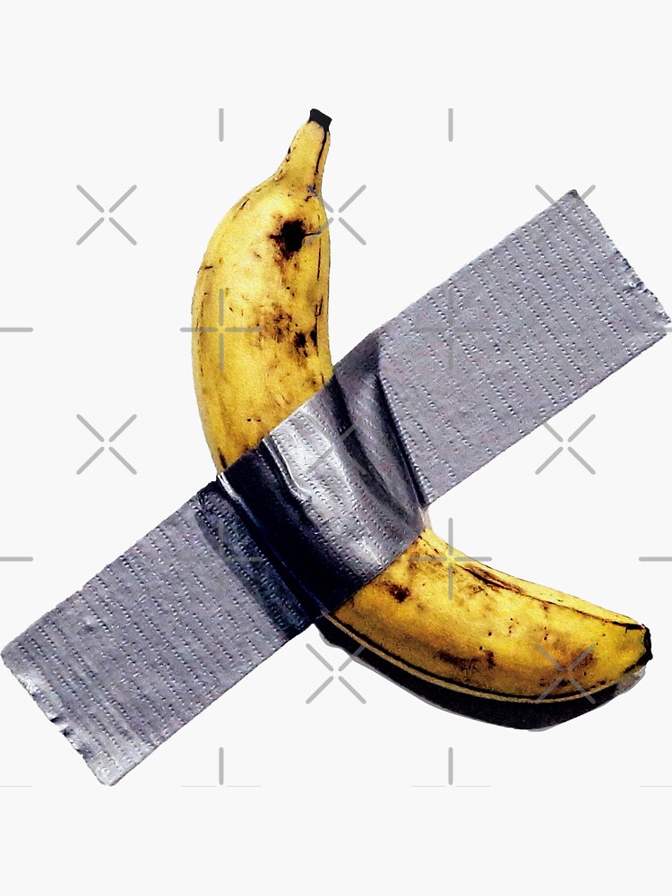 "Banana on the wall with tape" Sticker for Sale by Alex-bubble | Redbubble