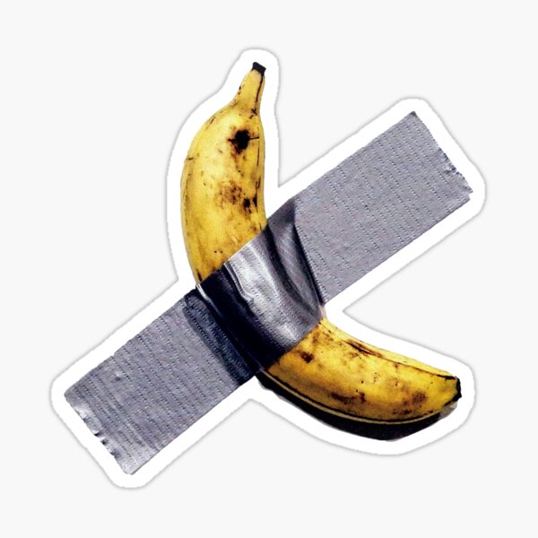 "Banana on the wall with tape" Sticker for Sale by Alex-bubble | Redbubble