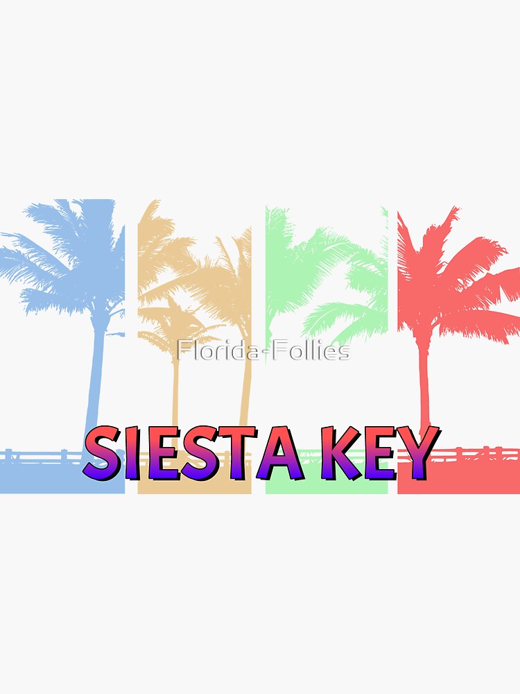 "Siesta Key, Florida - Multi-Colored Palm Trees" Sticker for Sale by ...