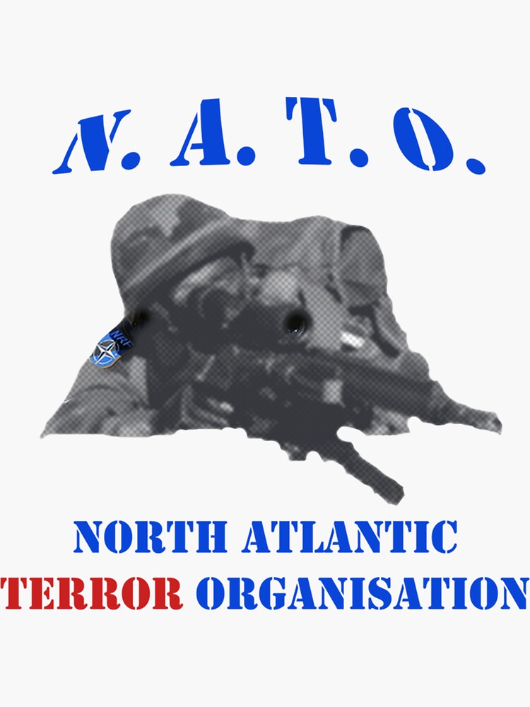 "Gun N_oh to NATO! Fitted " Sticker for Sale by HandmadeRee | Redbubble