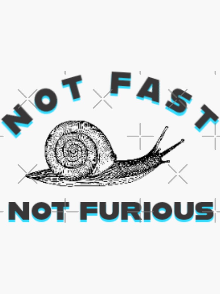 "Not fast not furious " Sticker for Sale by nvossku | Redbubble