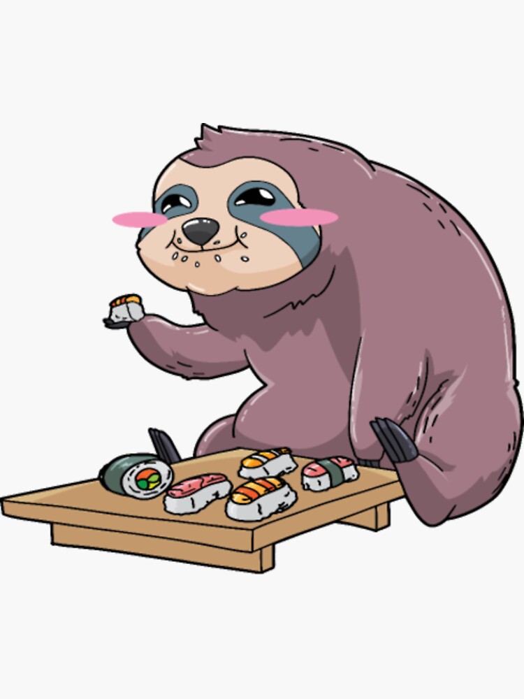 "Sloth Sushi Kawaii" Sticker for Sale by Staykider | Redbubble