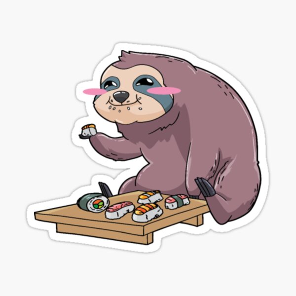 "Sloth Sushi Kawaii" Sticker for Sale by Staykider | Redbubble