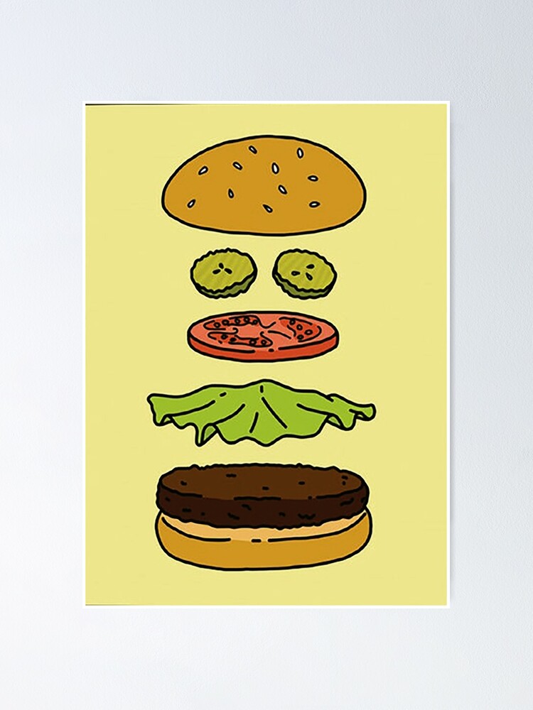 "Layers of the Burger by Bob's Burger" Poster for Sale by elleneadams ...