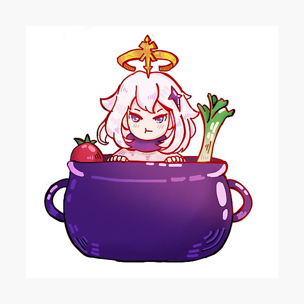 Lámina fotográfica «Genshin Impact Paimon comida de emergencia en una olla» de alyssa-art ...