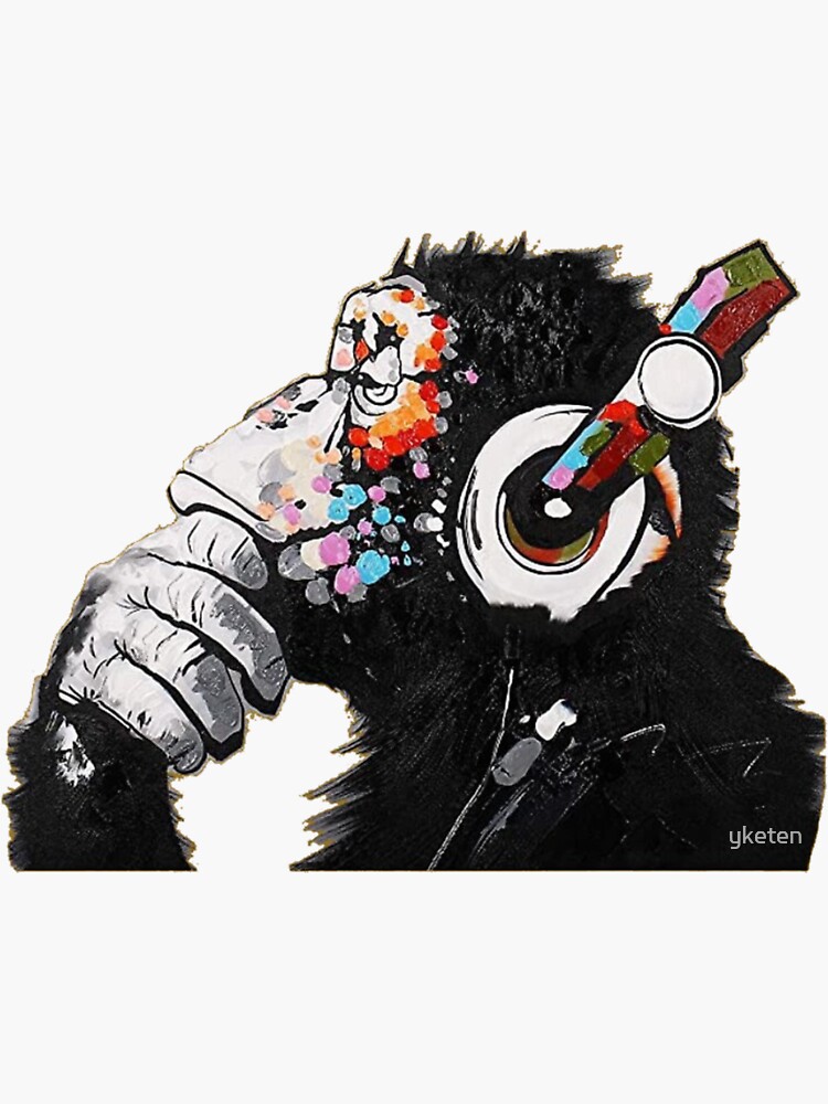 "Monke Think" Sticker for Sale by yketen | Redbubble
