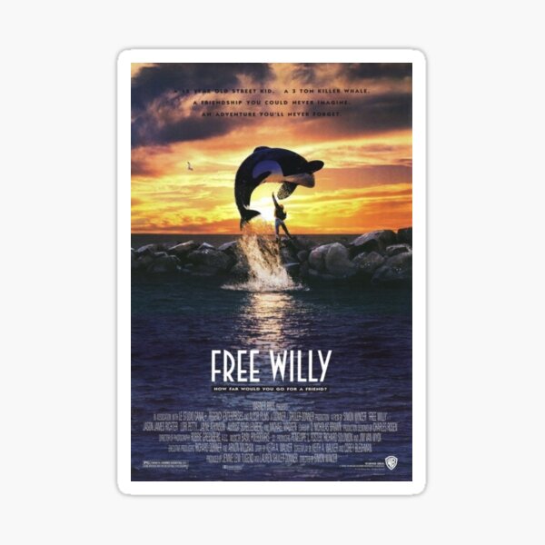 "Poster Free Willy" Sticker for Sale by brussouilisse | Redbubble