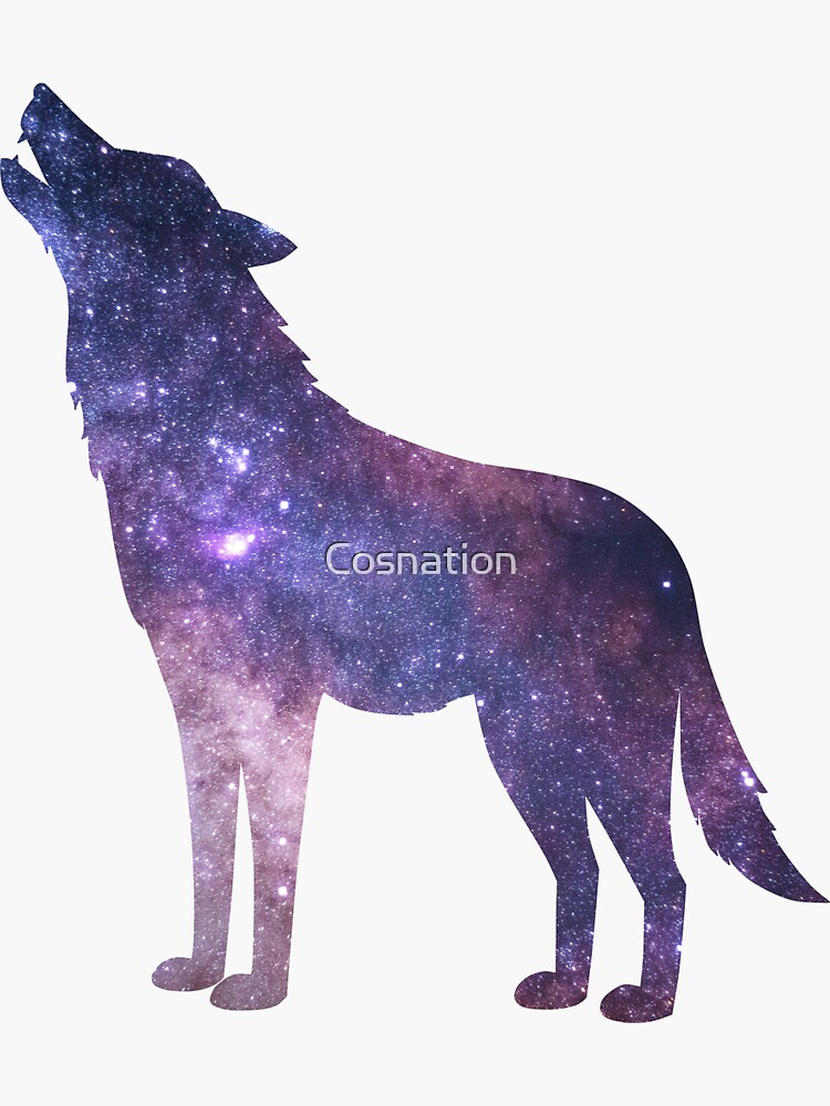 "Galaxy Wolf Howling 2.0" Sticker for Sale by Cosnation | Redbubble