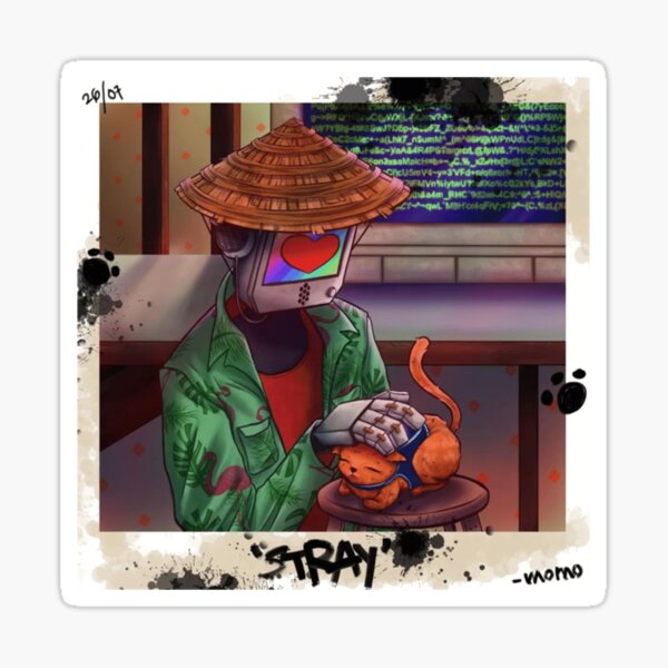 "stray game Characters " Sticker for Sale by aGlamdesign | Redbubble