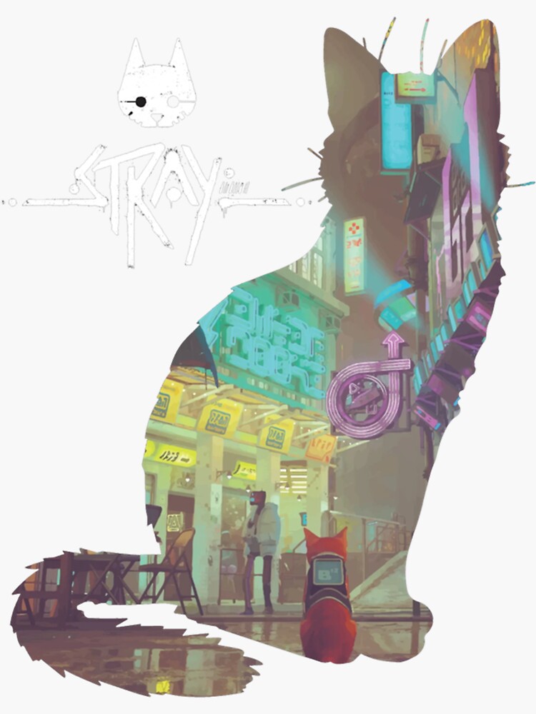 "Stray Video Game " Sticker for Sale by aGlamdesign | Redbubble